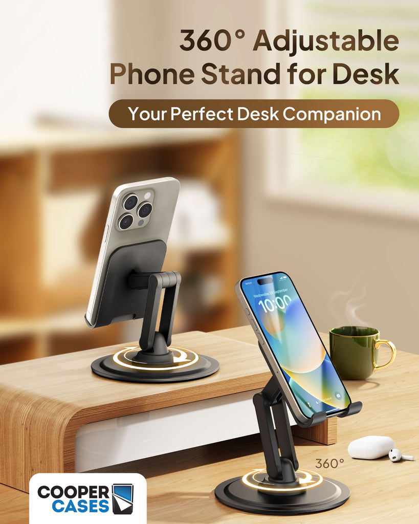 Cooper 360° Stand - Rotating & Adjustable Cell Phone Stand for Desk ...